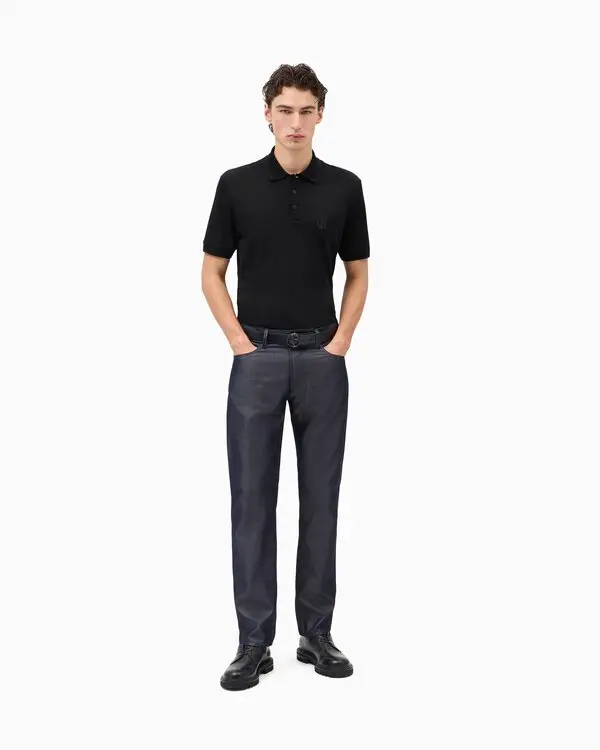 Giorgio Armani Regular Fit 5-pocket Pants In Silk-blend Denim Twill