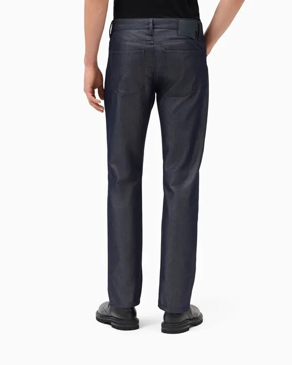 Giorgio Armani Regular Fit 5-pocket Pants In Silk-blend Denim Twill