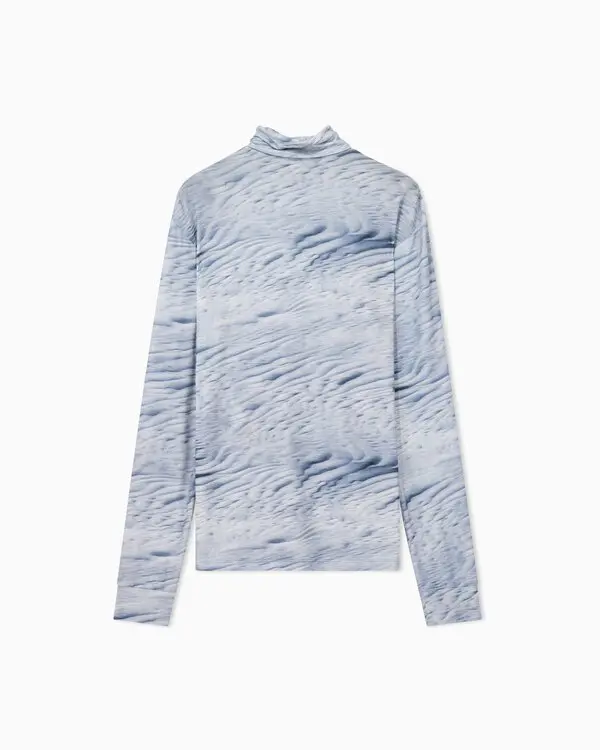 Giorgio Armani Dune-motif Jersey Mock-neck Top X Kith