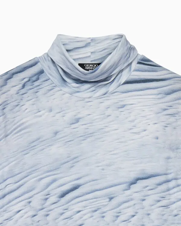 Giorgio Armani Dune-motif Jersey Mock-neck Top X Kith