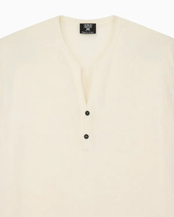 Giorgio Armani X Kith Linen And Lyocell Knit Polo Shirt
