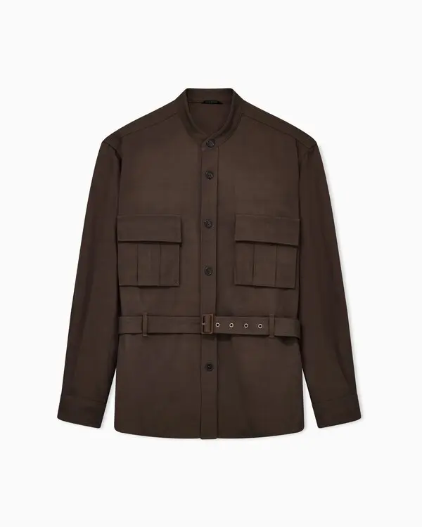 Giorgio Armani Viscose And Linen Shirt Jacket X Kith
