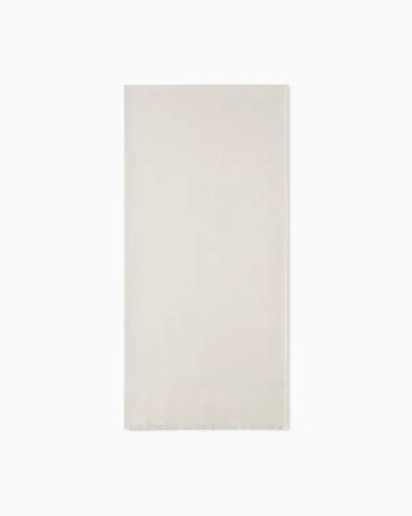 Giorgio Armani X Kith Pure Silk Stole With Tonal Monogram - Beige