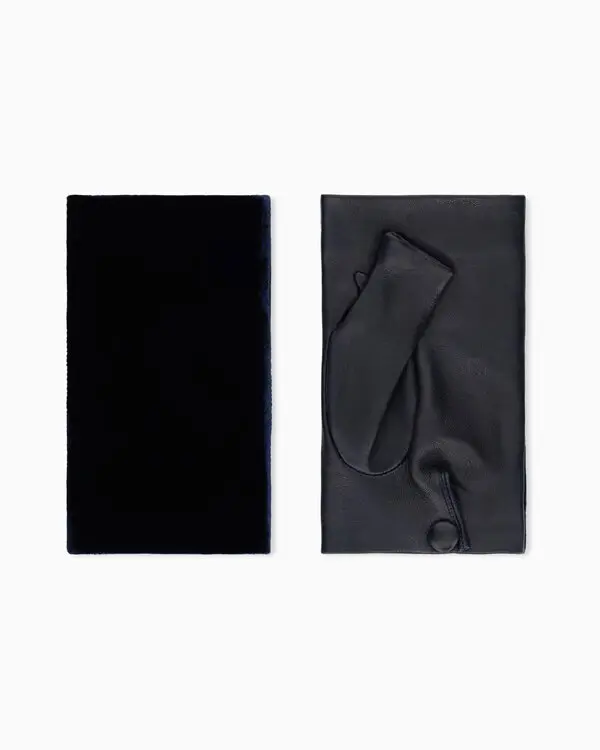 Giorgio Armani Velvet And Leather Muff With Silk Lining
