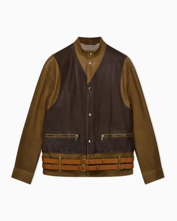 Giorgio Armani Leather Jacket With Straps X Kith