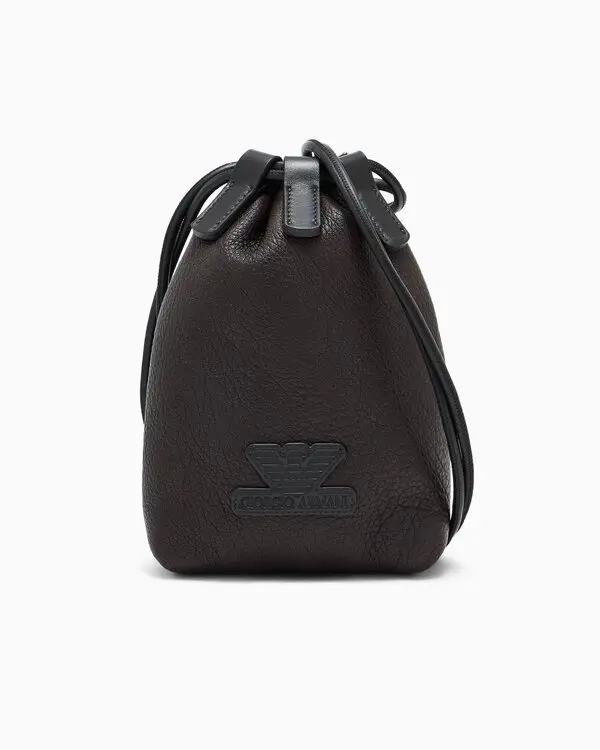Giorgio Armani X Kith Mini Pebbled-leather Drawstring Bag