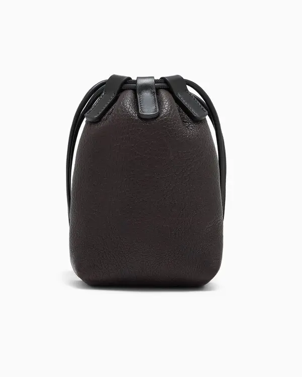 Giorgio Armani X Kith Mini Pebbled-leather Drawstring Bag