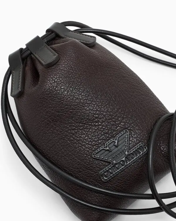 Giorgio Armani X Kith Mini Pebbled-leather Drawstring Bag