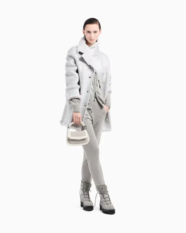 Giorgio Armani Neve La Prima Soft Mini Bag In Suede And Sheepskin