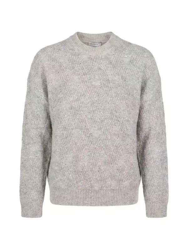 Peserico Sequin-embellished Cable-knit Sweater