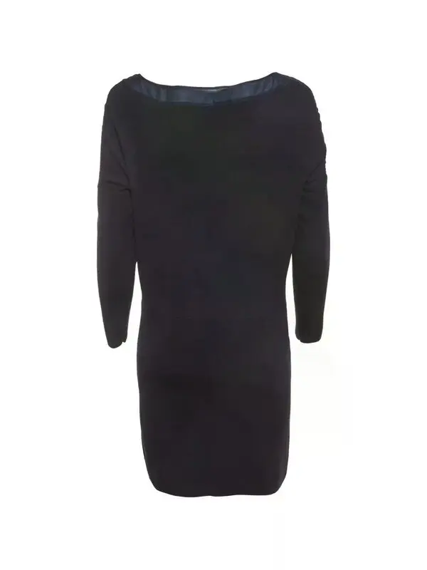 Theory Antonia Boat-neck Long-sleeved Fitted Mini Dress