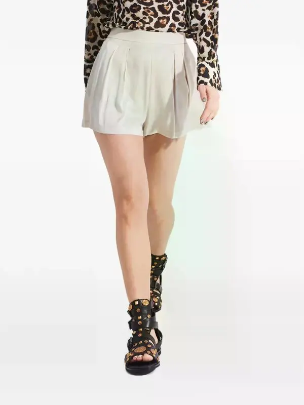 TESSITURA Pleated High-waisted Shorts