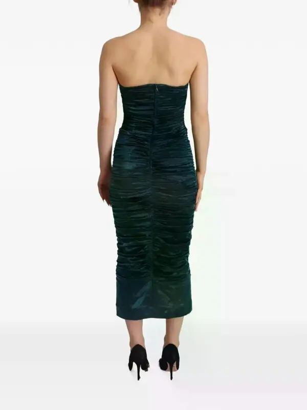 Dolce & Gabbana Ruched Strapless Midi Dress