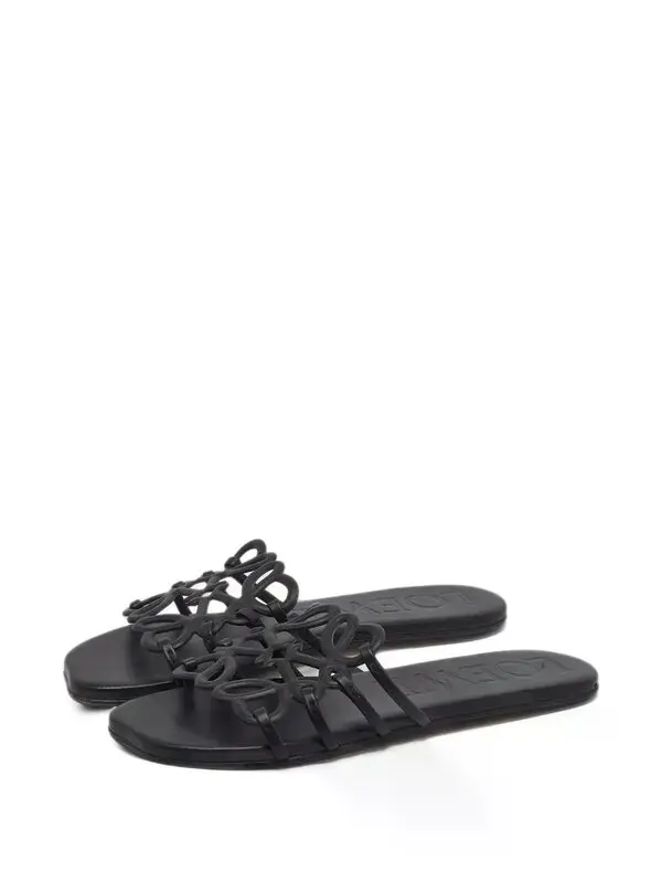 Loewe Anagram Leather Flat Sandals