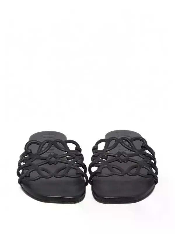 Loewe Anagram Leather Flat Sandals