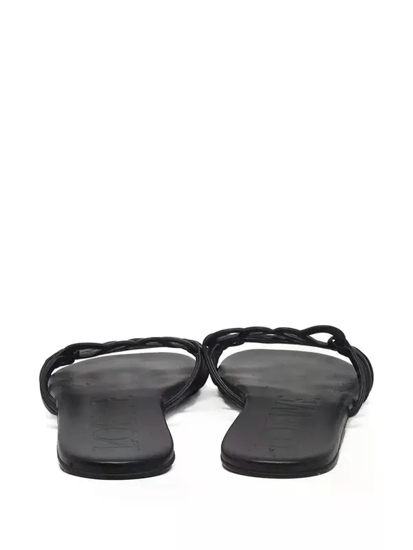 Loewe Anagram Leather Flat Sandals