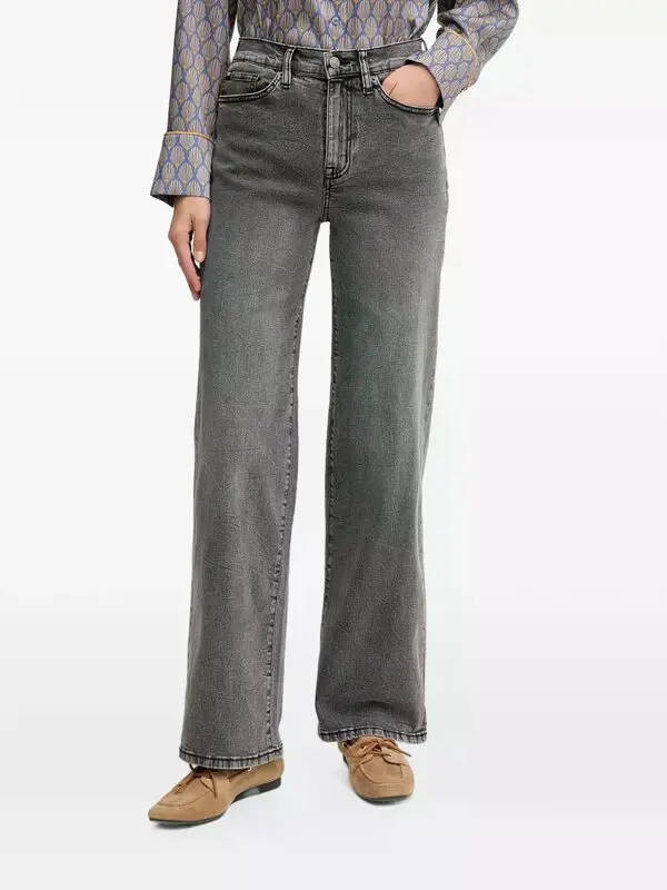 Dkny Acid-wash Wide-leg Jeans