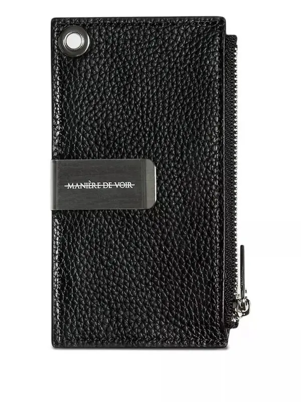 Manière De Voir Leather Cardholder With Chain - Black