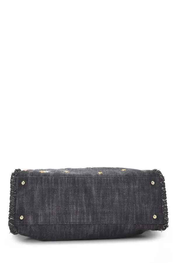 Chanel Denim Night Flight Embroidered Tote Bag