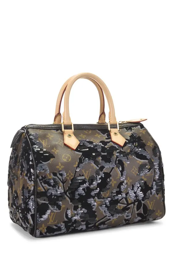 LOUIS VUITTON Monogram Canvas Fleur De Jais Speedy 30