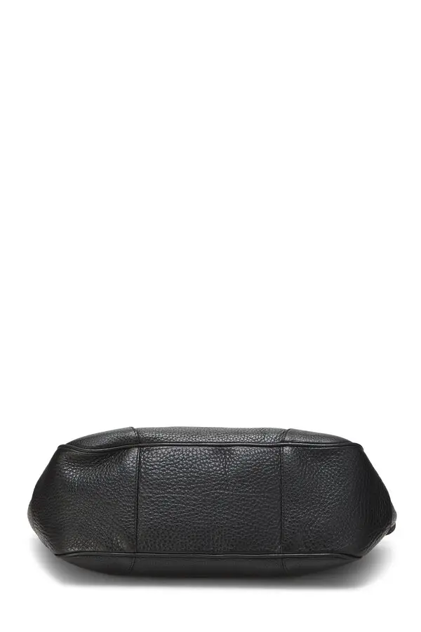 Prada Vitello Daino Push Lock Shoulder Bag - Black