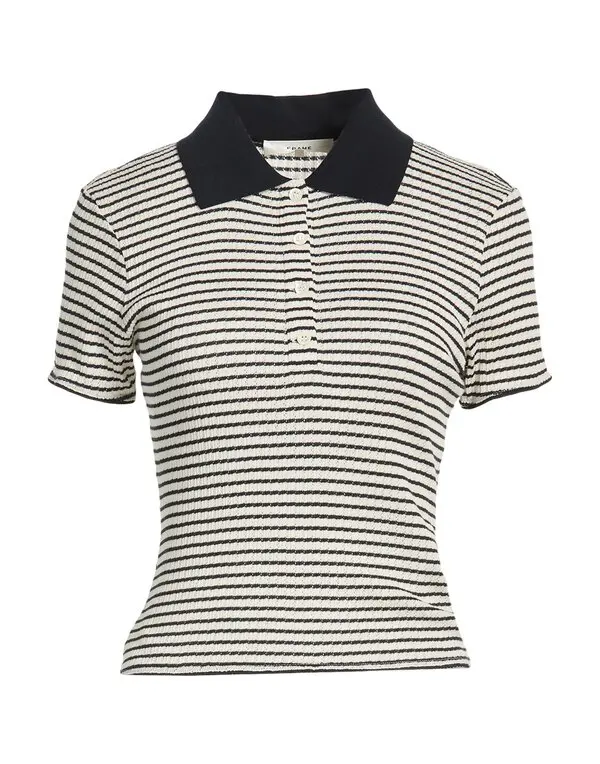 FRAME The Pointelle Polo Polo Shirt Size Cotton