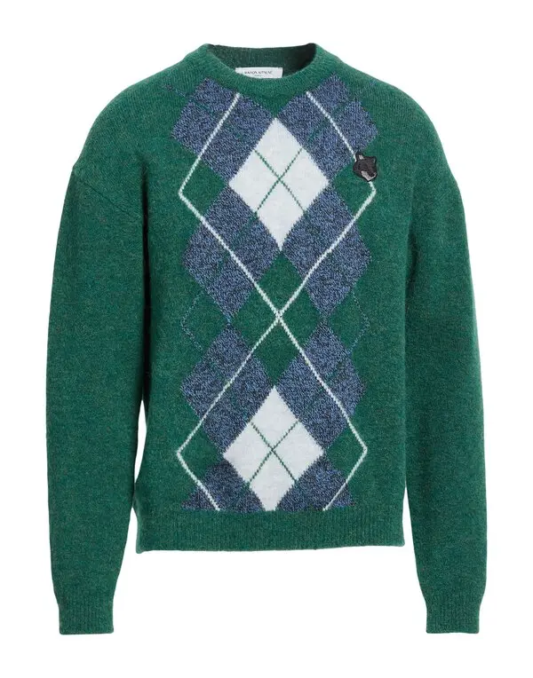 Maison Kitsuné Sweater Dark Size Wool, Alpaca Wool, Polyamide, Elastane