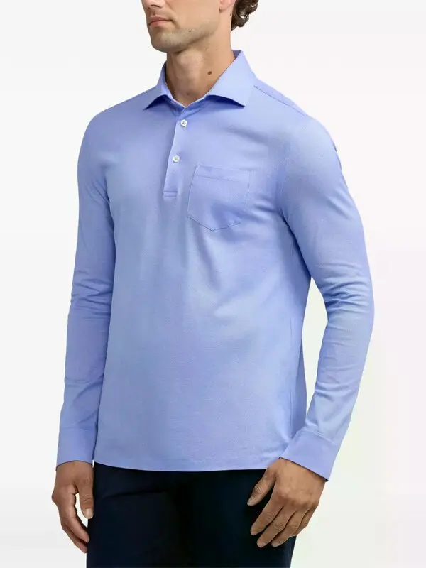 Ralph Lauren Purple Label Long-sleeve Chest-pocket Polo Shirt