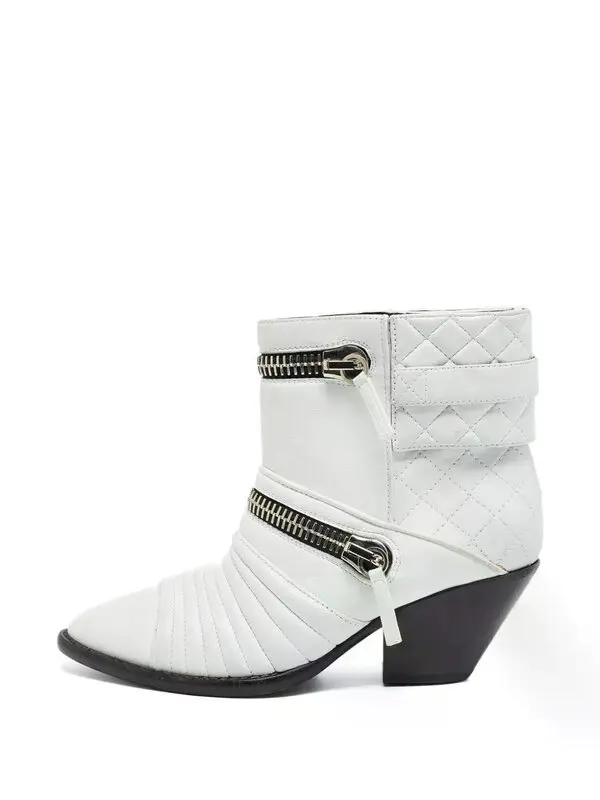 GIUSEPPE ZANOTTI Olinda Zip-detail Ankle Boots - White