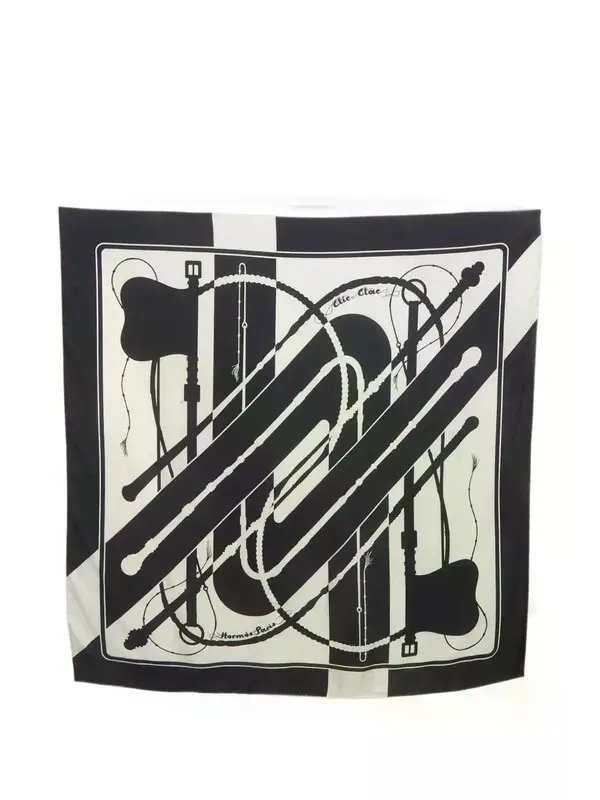 Hermès Clic-clac Tattoo Silk Scarf - Blue
