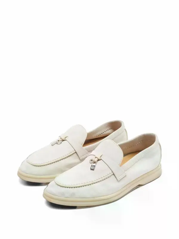Loro Piana Summer Charms Walk Suede Loafers