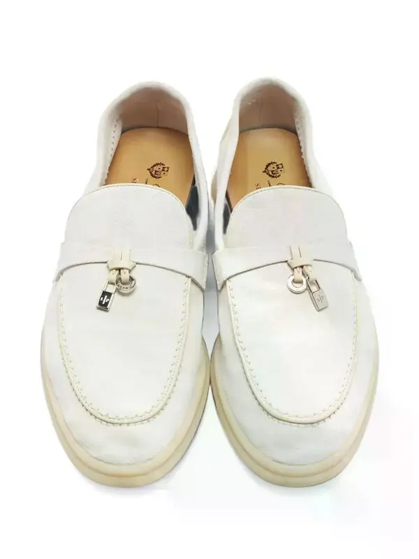 Loro Piana Summer Charms Walk Suede Loafers