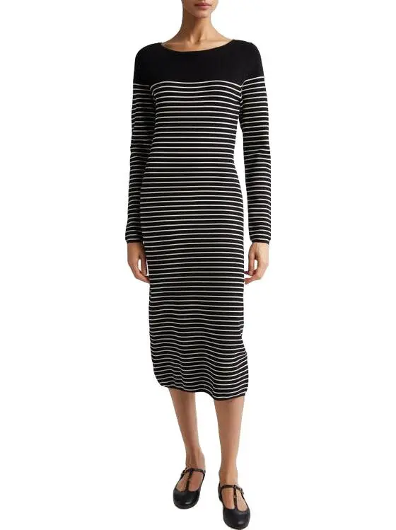 Max Mara Flipper Stripe Midi Sweater Dress - Navy
