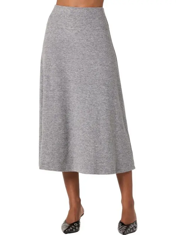 Astr The Label Knit Midi Skirt - Charcoal