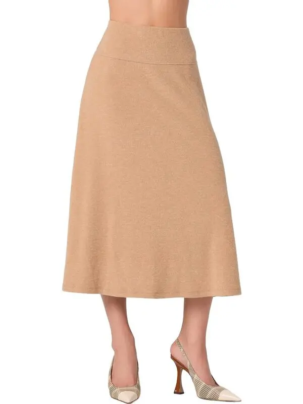 Astr The Label Knit Midi Skirt - Tan