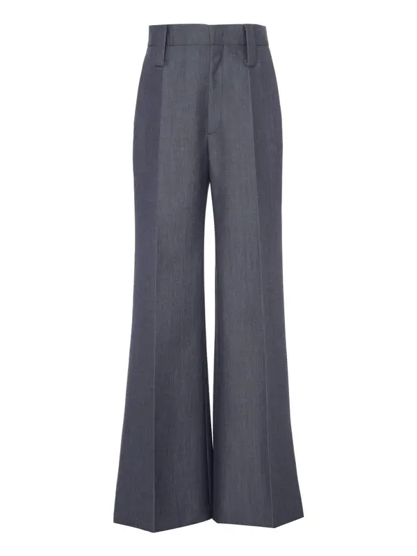 Prada Mohair-blend Wide-leg Trousers - Grey