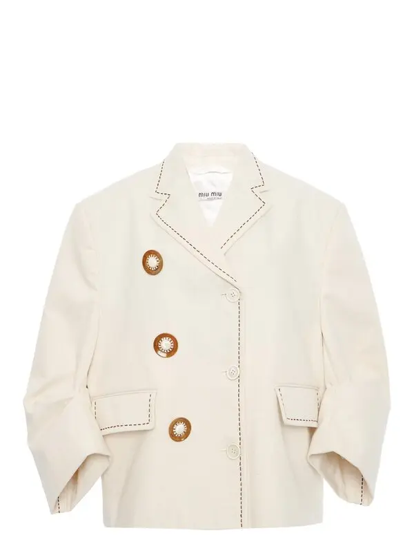 Miu Miu Embroidered Cady Jacket - Neutral