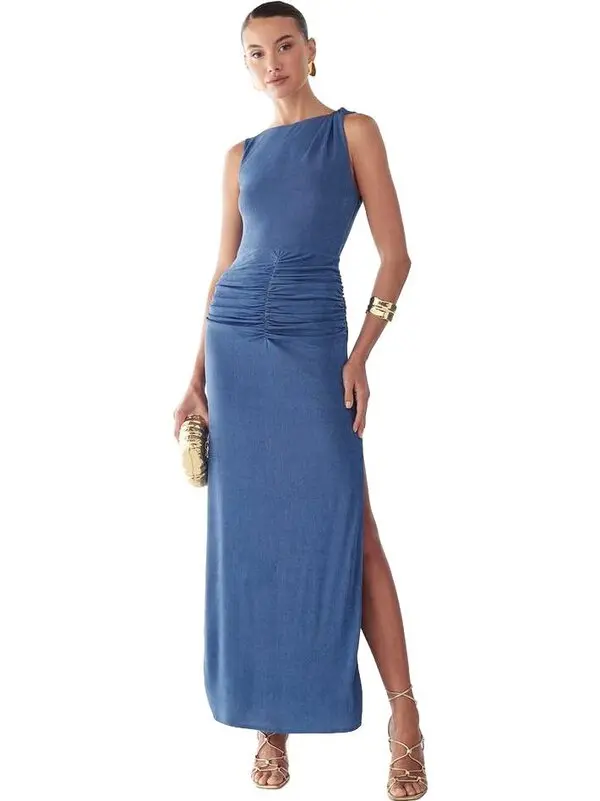BWLDR Drew Maxi Dress - Petrol Blue