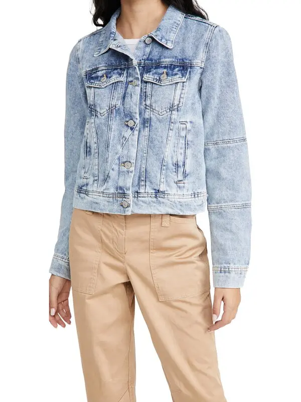 Free People Rumors Denim Trucker Jacket - Light Indigo