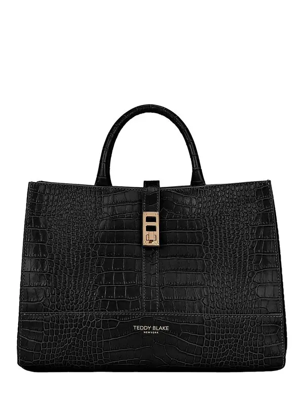 TEDDY BLAKE Lola Croco Handbag - Black