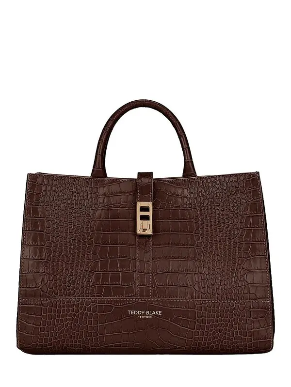 TEDDY BLAKE Lola Croco Handbag - Brown