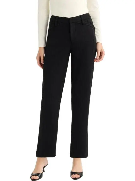 CITY BLUES High Waist Straight Leg Pants - Black