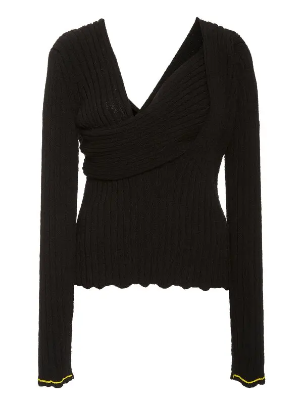 Bottega Veneta Square-neck Bouclé Shirt - Black