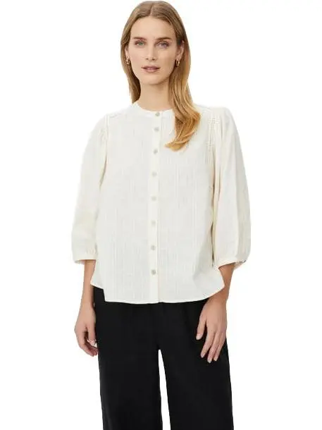 MASAI COPENHAGEN Pintucked 3/4 Sleeve Shirt - Whitecap