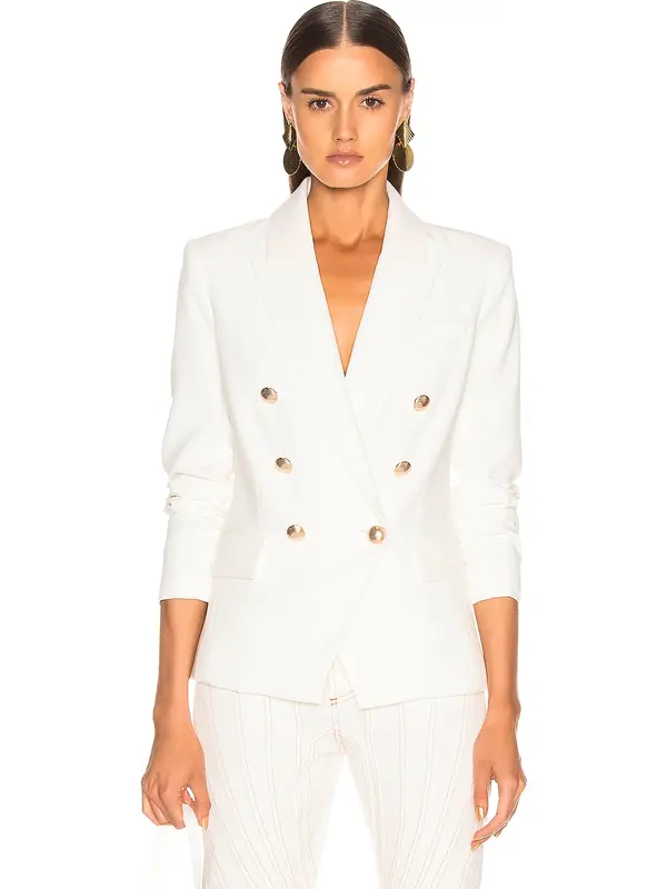 L'Agence Kenzie Double Breasted Blazer - Ivory