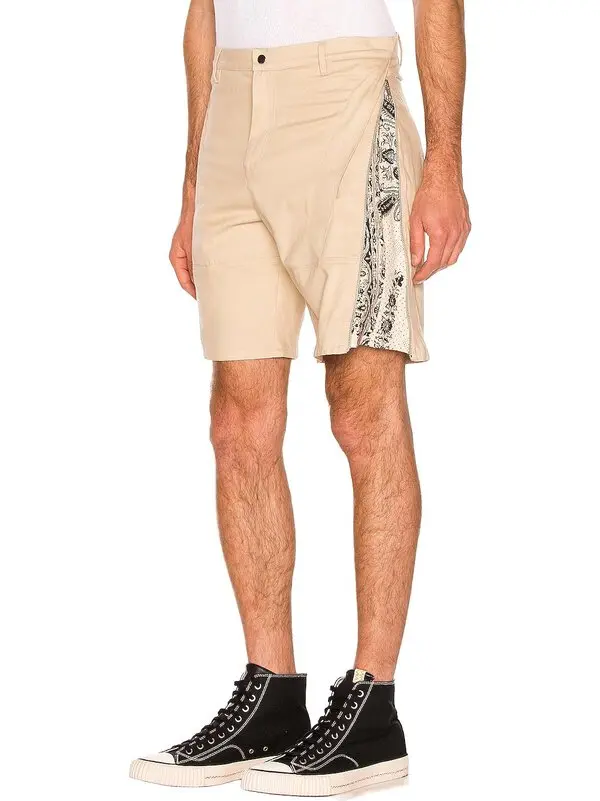 PARIA /FARZANEH Brush Cotton Monochrome Zip Short - Natural