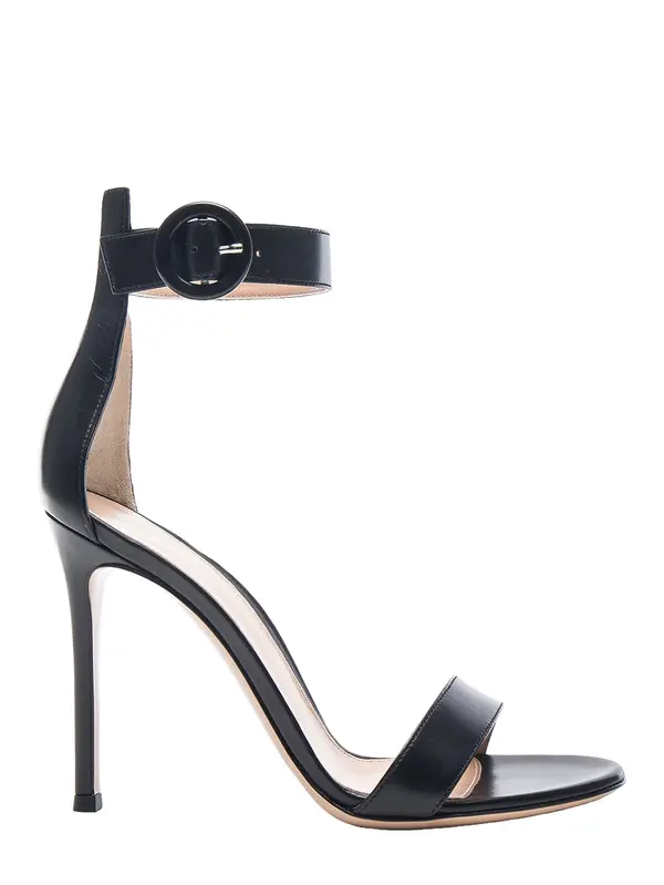 GIANVITO ROSSI Leather Portofino Heels - Black