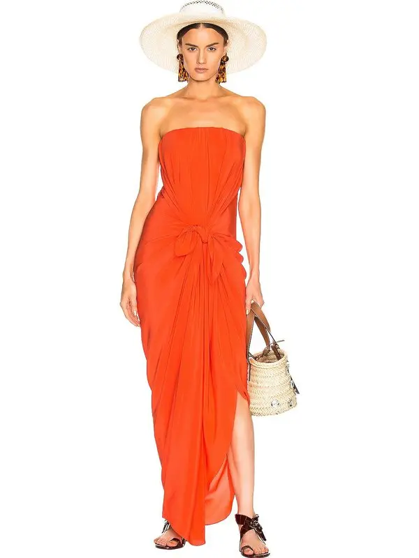 Silvia Tcherassi Kokama Dress - Red Orange