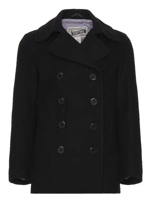 SCHOTT Slim Fit Peacoat - Navy