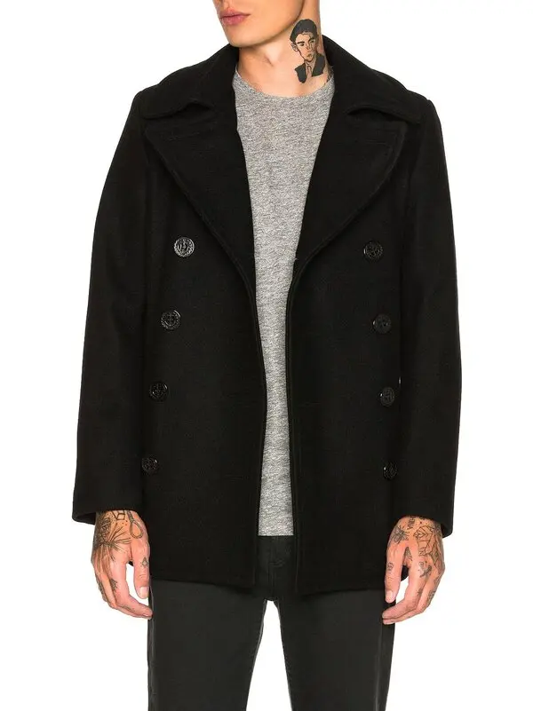SCHOTT Slim Fit Peacoat - Navy